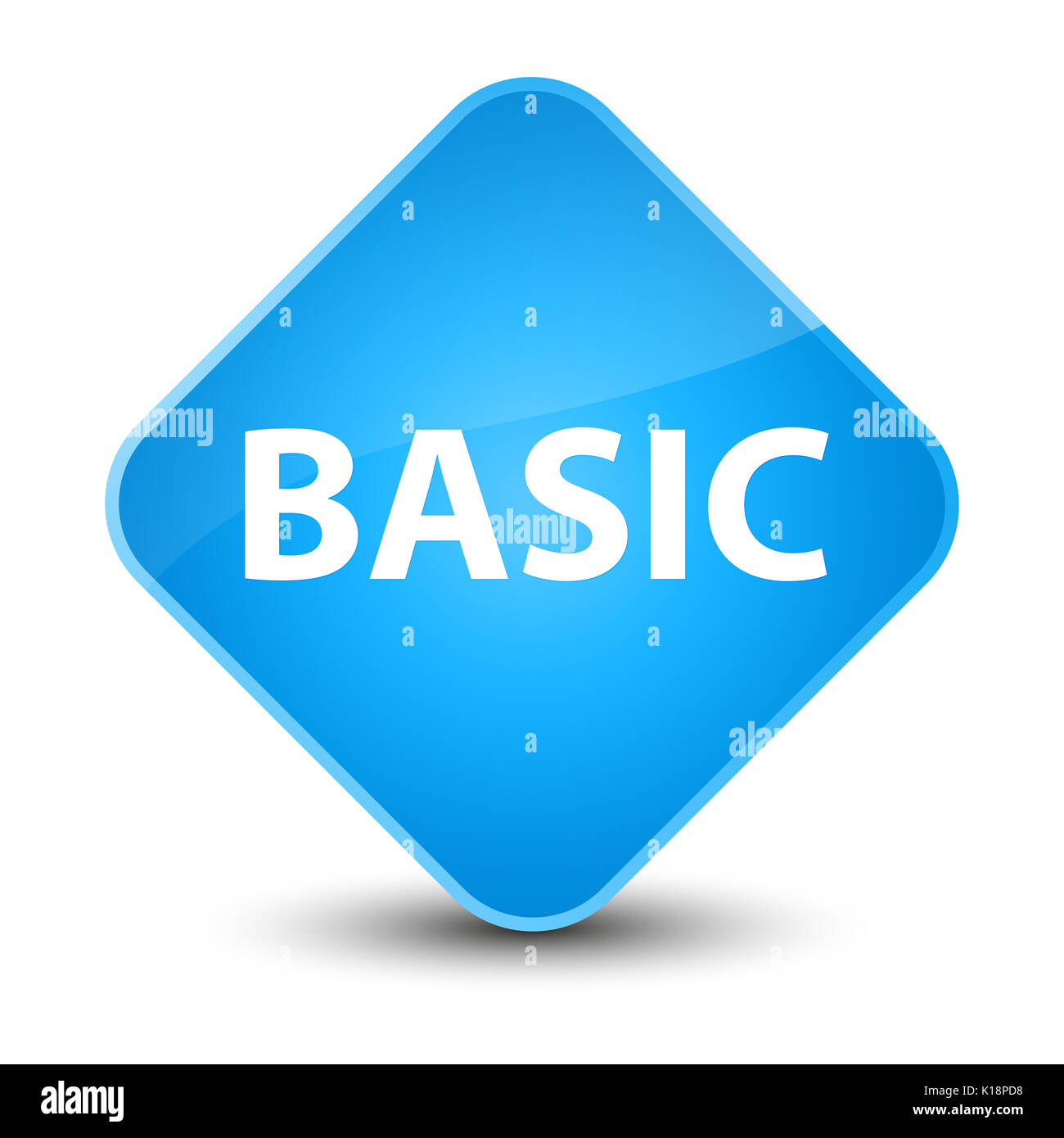 Basic isolated on elegant cyan blue diamond button abstract ...