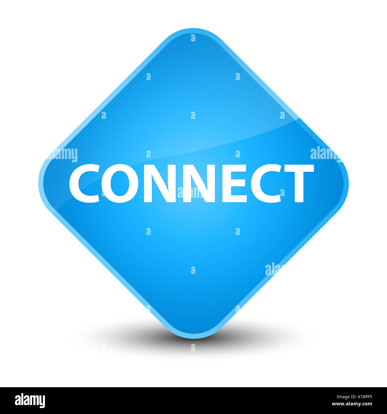 Connect isolated on elegant cyan blue diamond button abstract ...