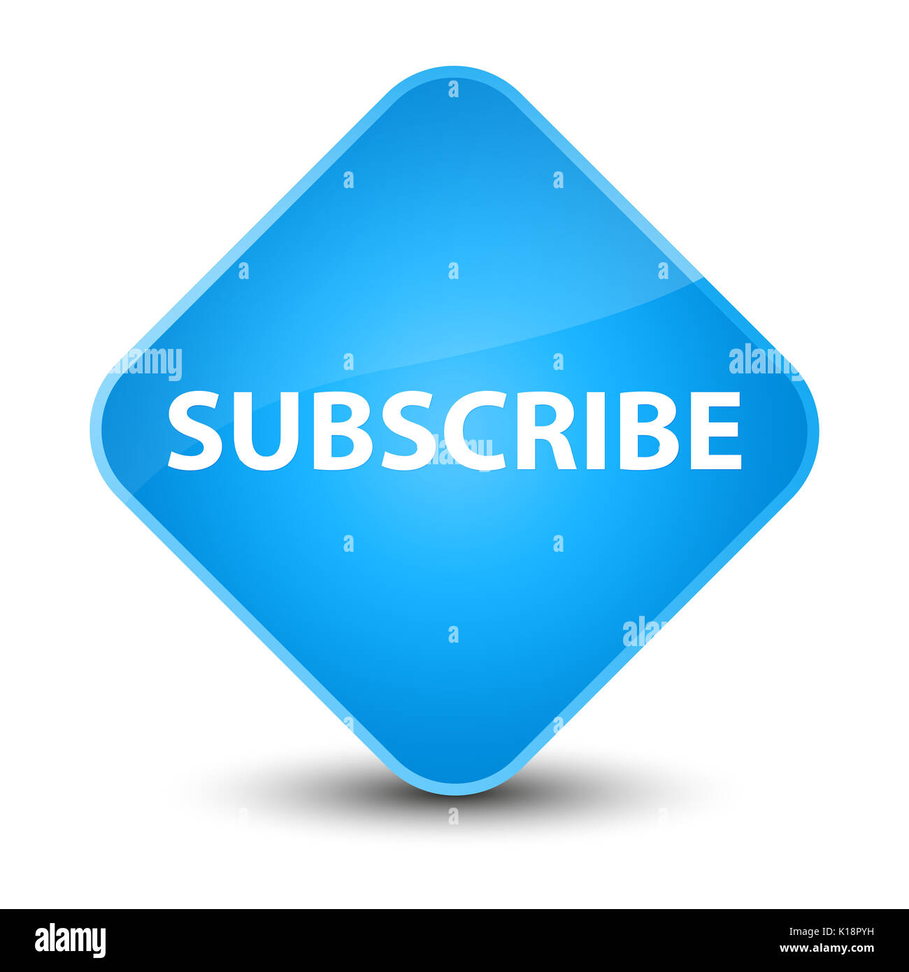 Subscribe isolated on elegant cyan blue diamond button abstract ...