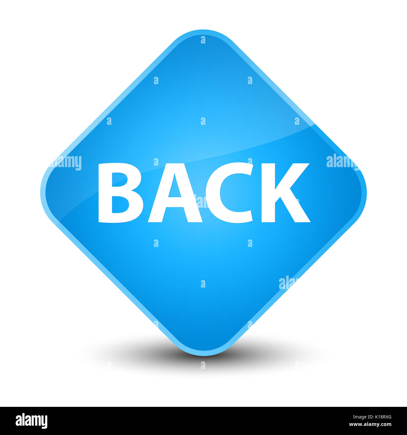 Back isolated on elegant cyan blue diamond button abstract illustration ...