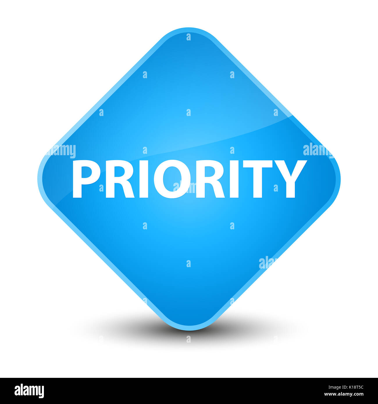 Priority isolated on elegant cyan blue diamond button abstract ...