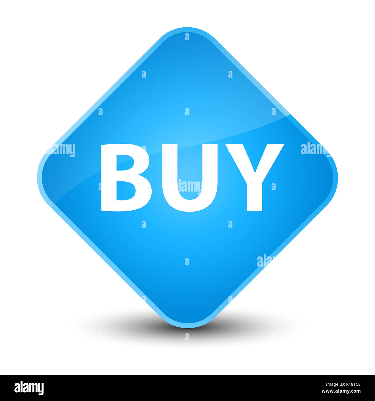 Buy isolated on elegant cyan blue diamond button abstract illustration ...