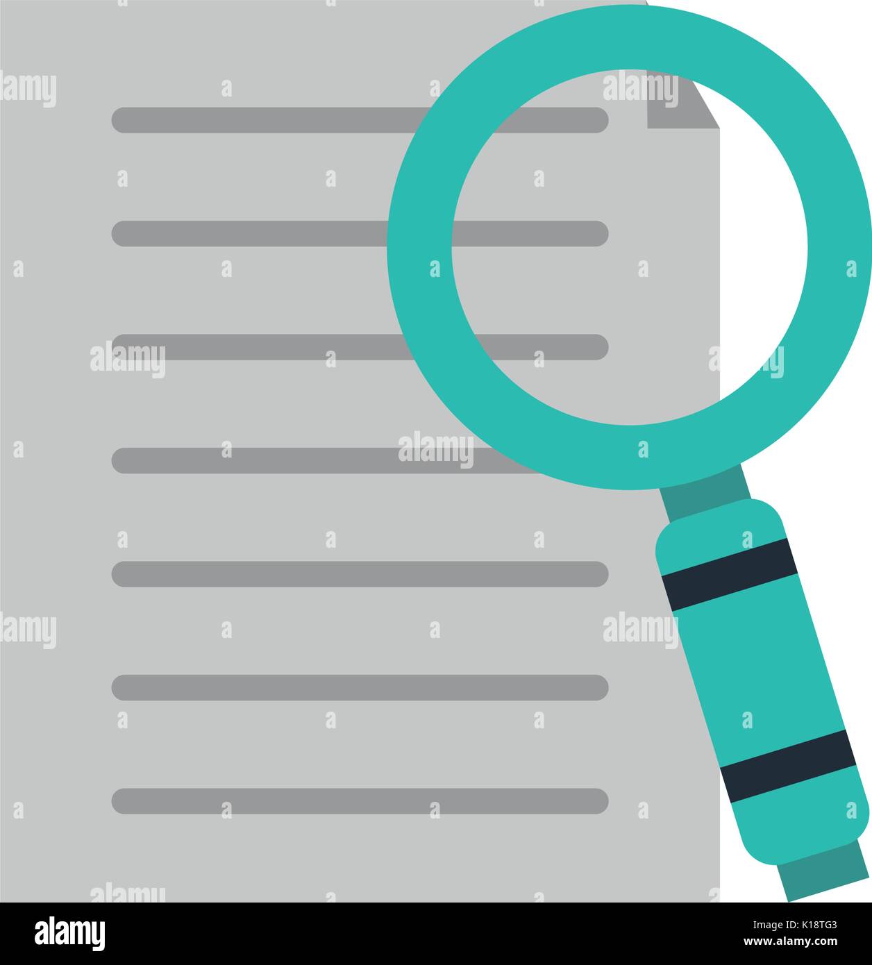 magnifying glass with file or text document icon image vector ...