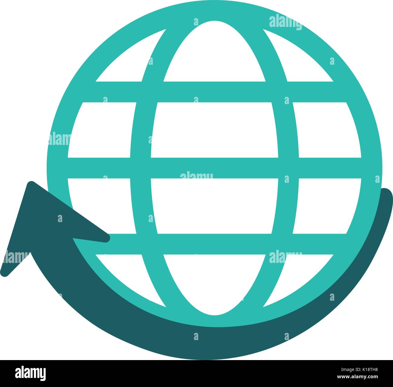 globe and arrow global communications concept icon image vector ...