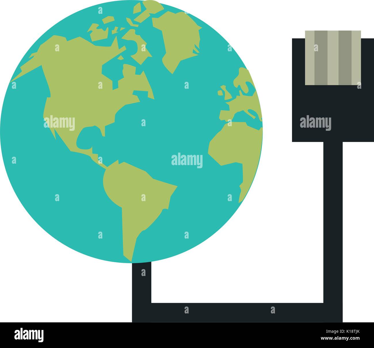 globe and usb plug global communications concept icon image vector ...
