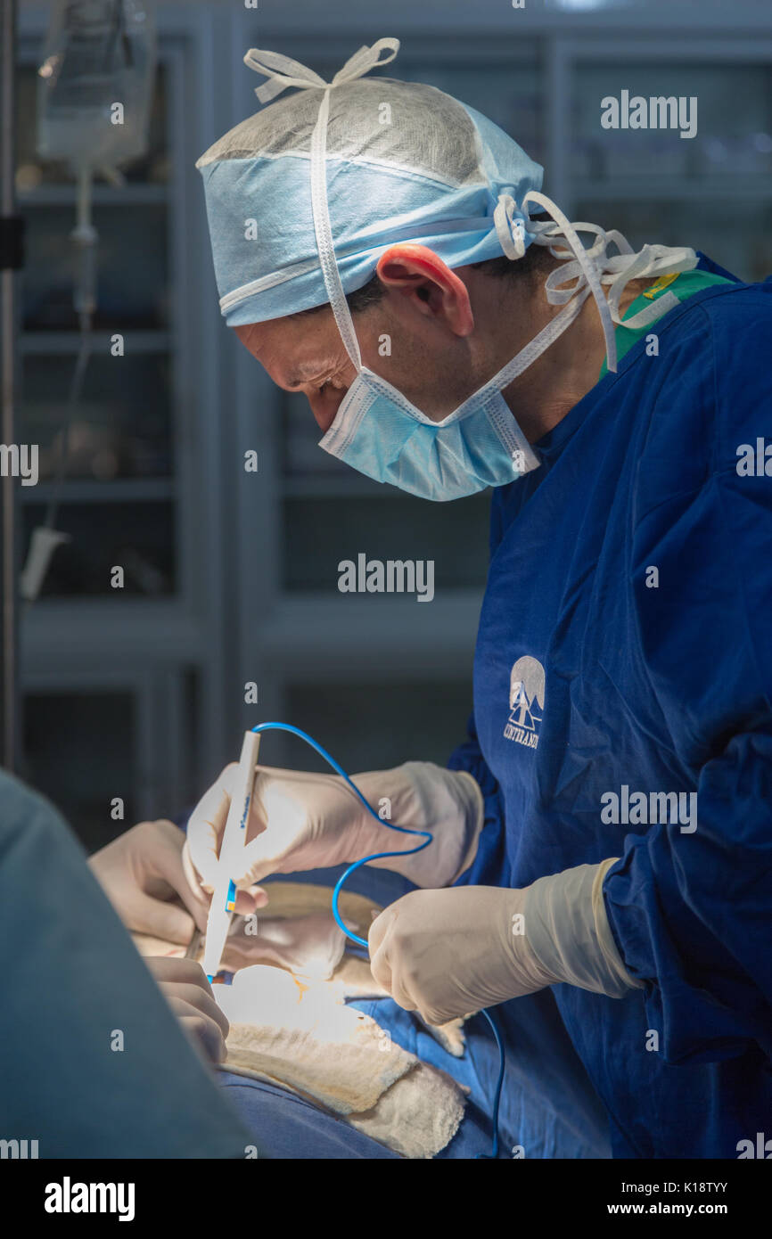 Doctor probes abdomen during free surgery performed by CiinterAndes at ...