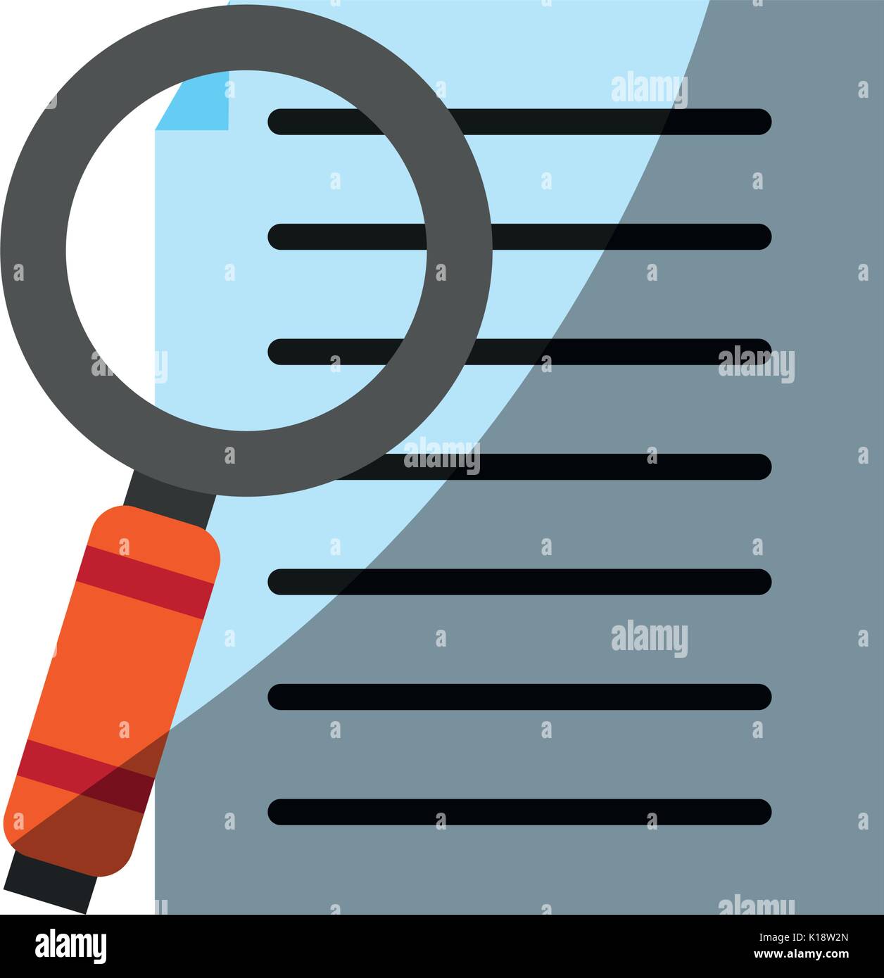 magnifying glass with file or text document icon image vector ...