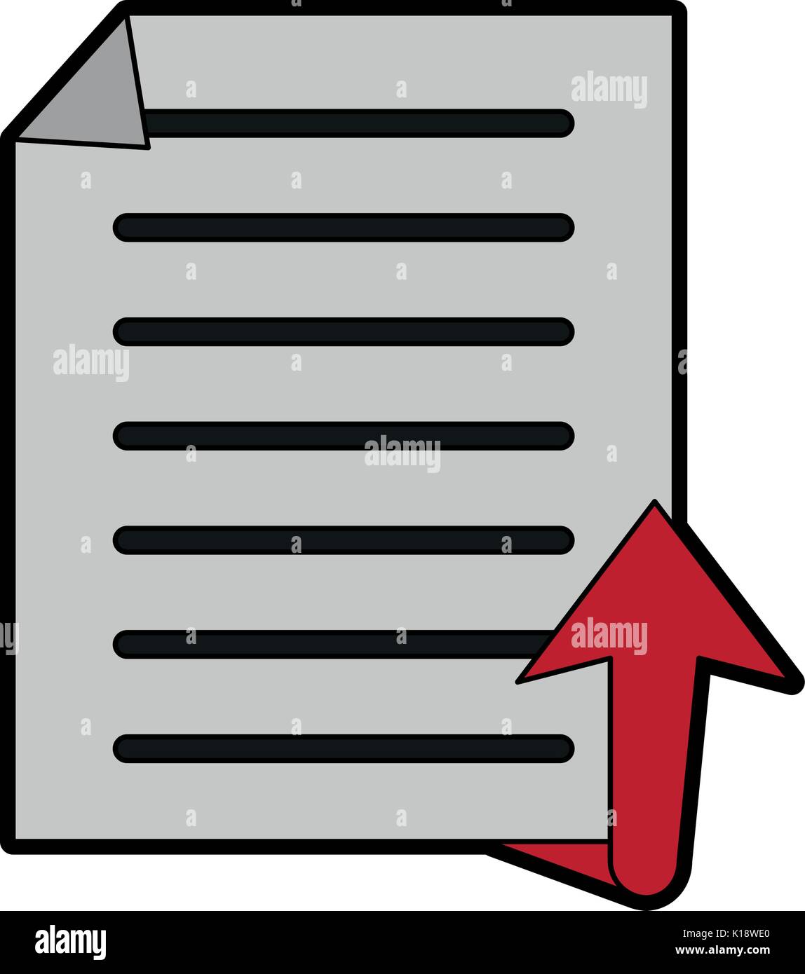 upward arrow with file or text document icon image vector illustration ...