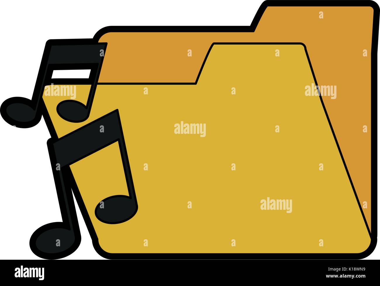 music note with file folder icon image vector illustration design Stock ...