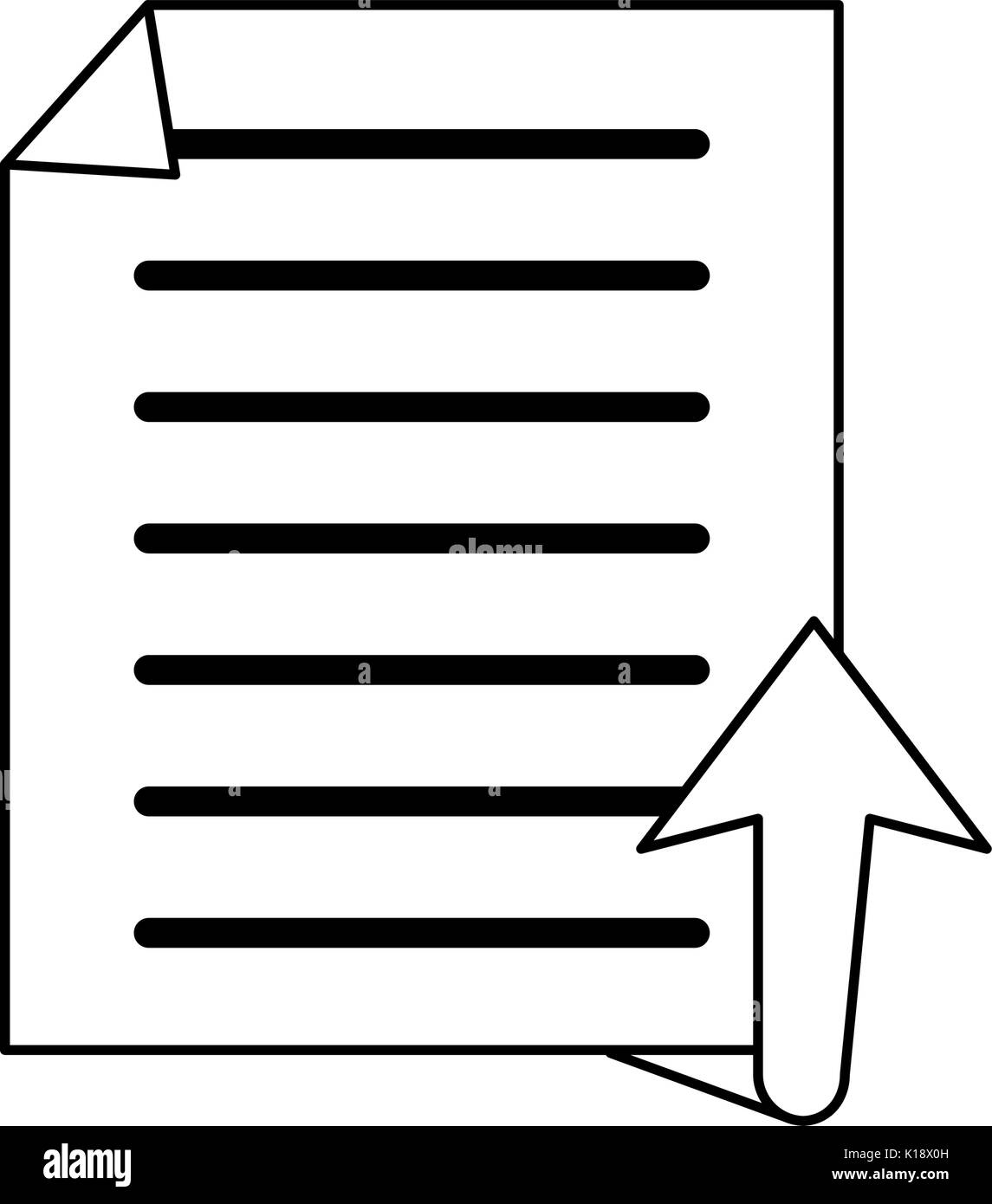 upward arrow with file or text document icon image vector illustration ...