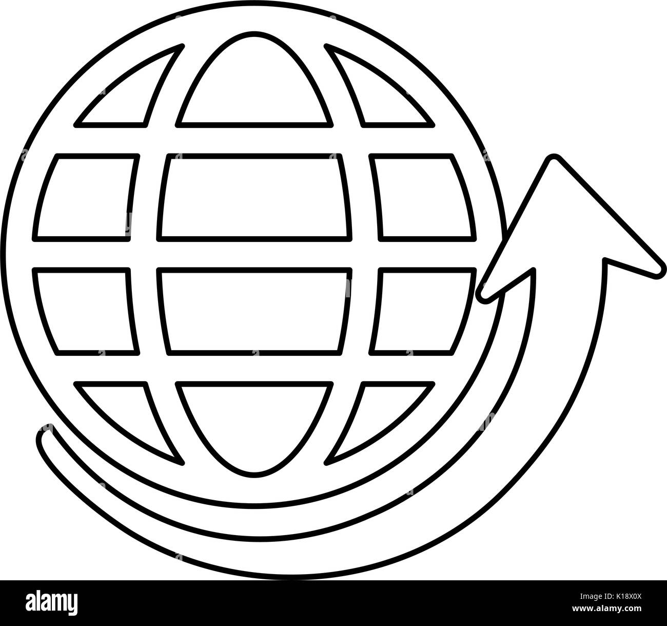 globe and arrow global communications concept icon image vector ...