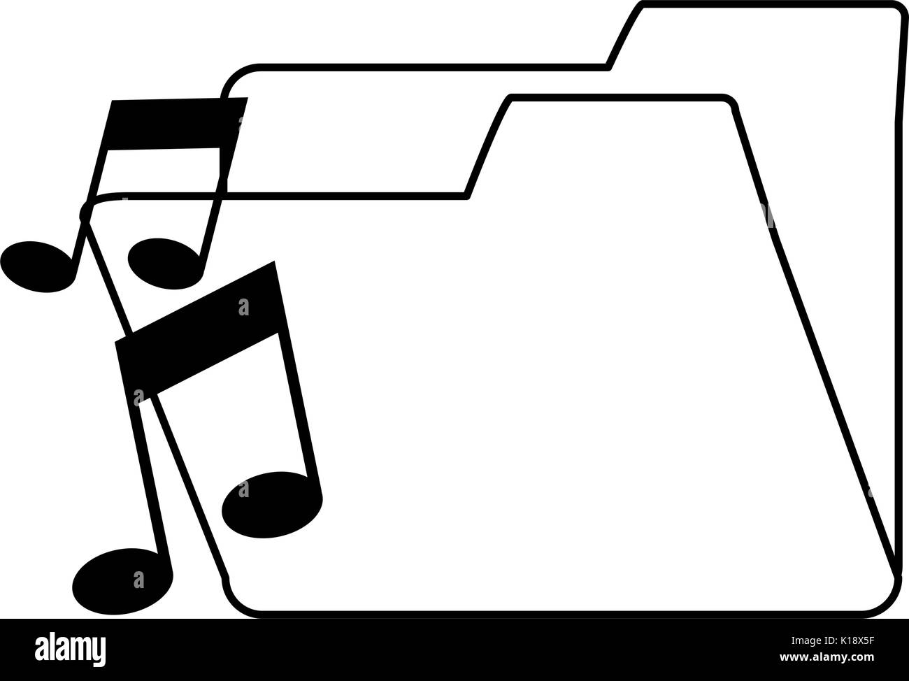 music note with file folder icon image vector illustration design Stock ...
