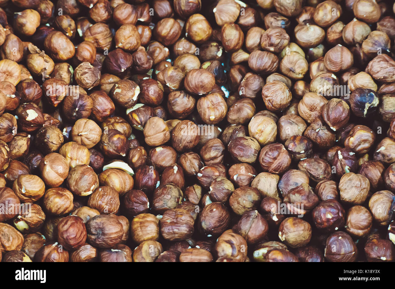 Hazelnuts without the shell. Food background, photo wallpaper. The ...