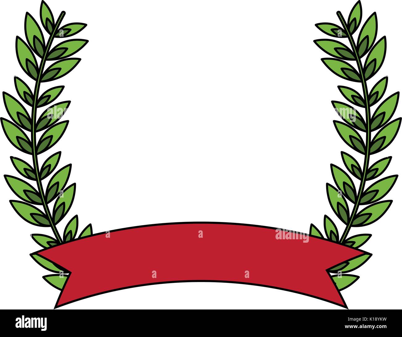 laurel crown with banner icon image vector illustration design Stock ...