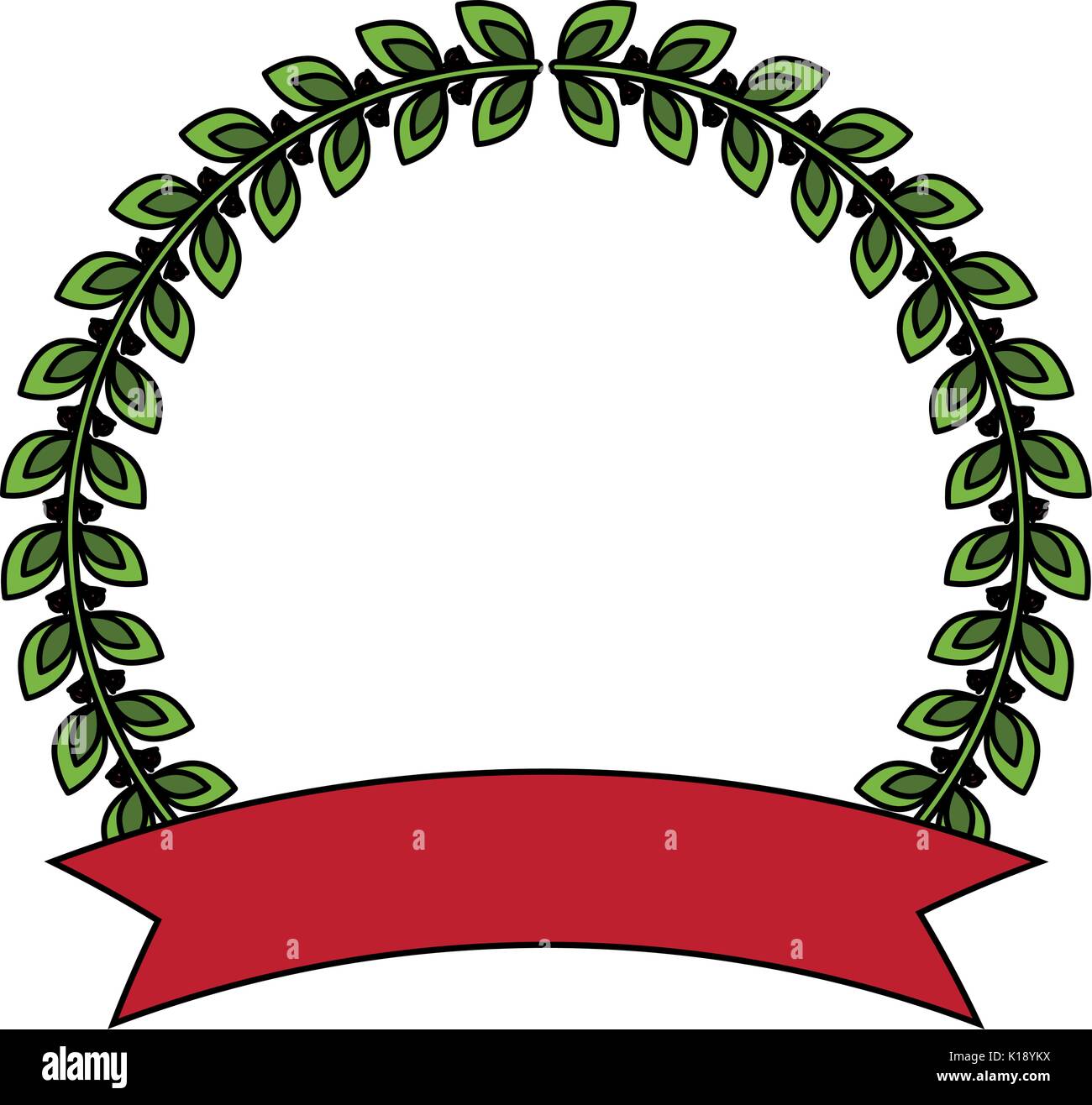 laurel crown with banner icon image vector illustration design Stock ...