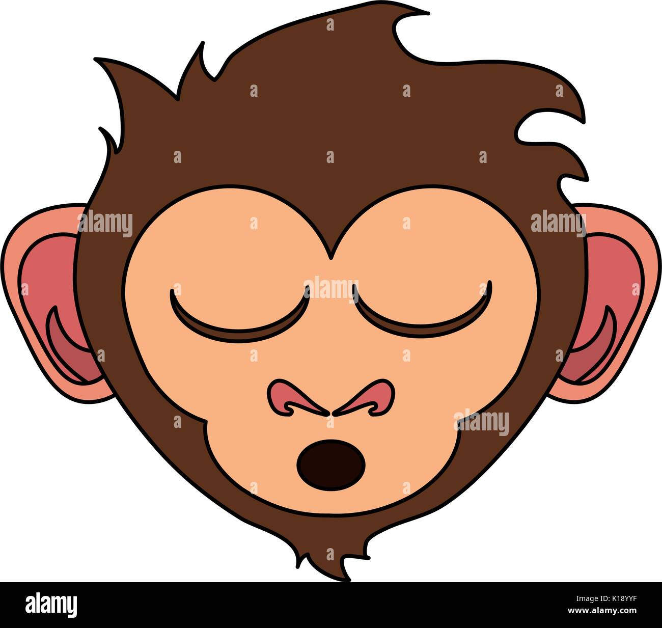 relaxed or in bliss cute expressive monkey cartoon icon image vector ...