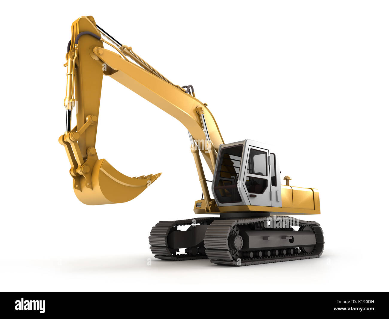 Hydraulic Excavator. Perspective. Isolated on white background Stock ...