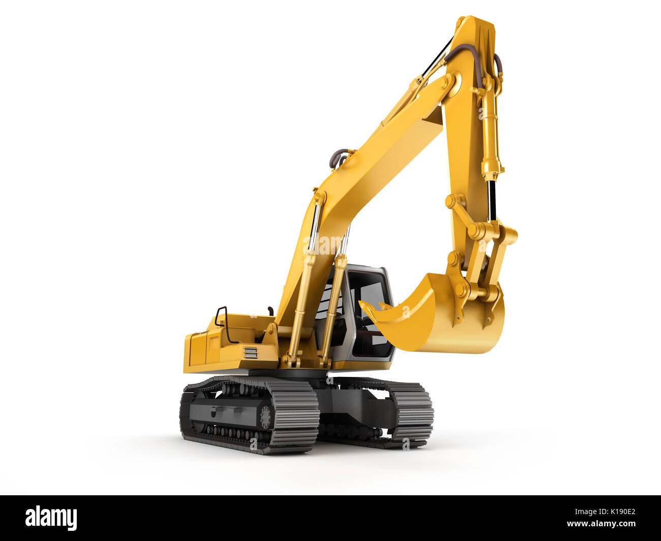 Hydraulic Excavator. Front view. Isolated on white background Stock ...