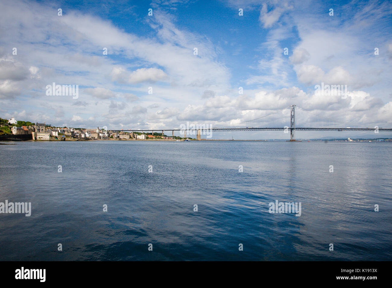 View on the Queensferry and the old Forth Road Bridge Crossing from the ...
