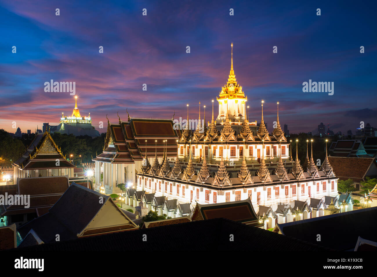 Wat Ratchanatdaram temple and Metal Castle in Bangkok, Thailand Stock ...