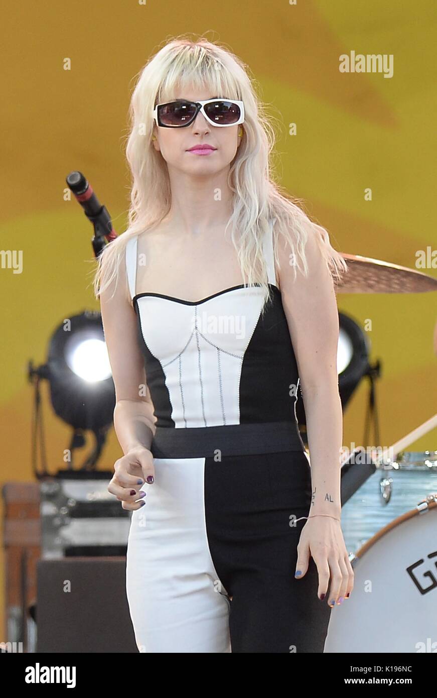New York, USA. 25th August, 2017. Hayley Williams, Paramore on stage ...
