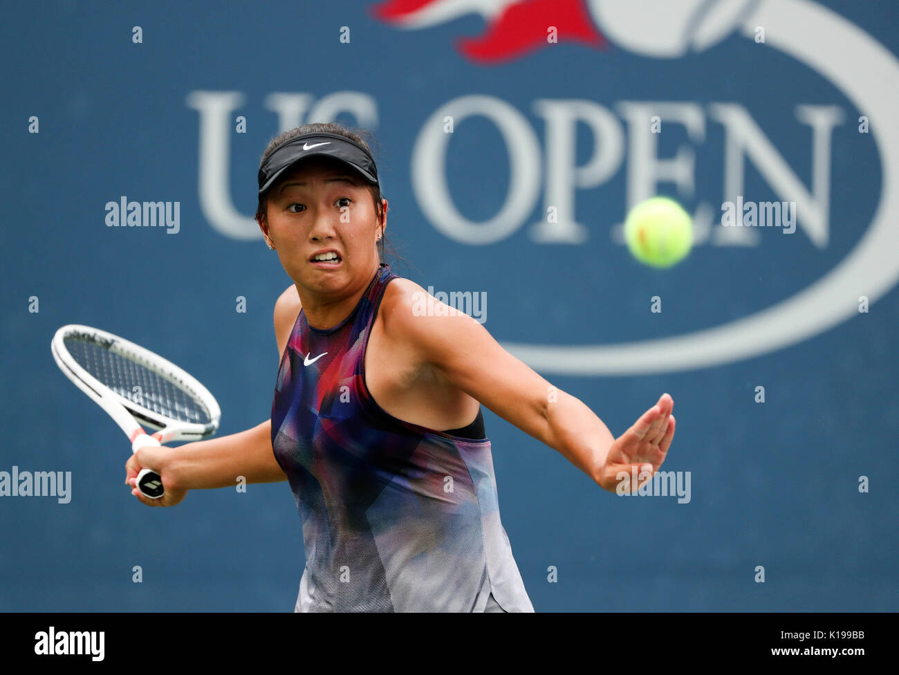 New York, USA. 25th Aug, 2017. Claire Liu of the United States competes ...