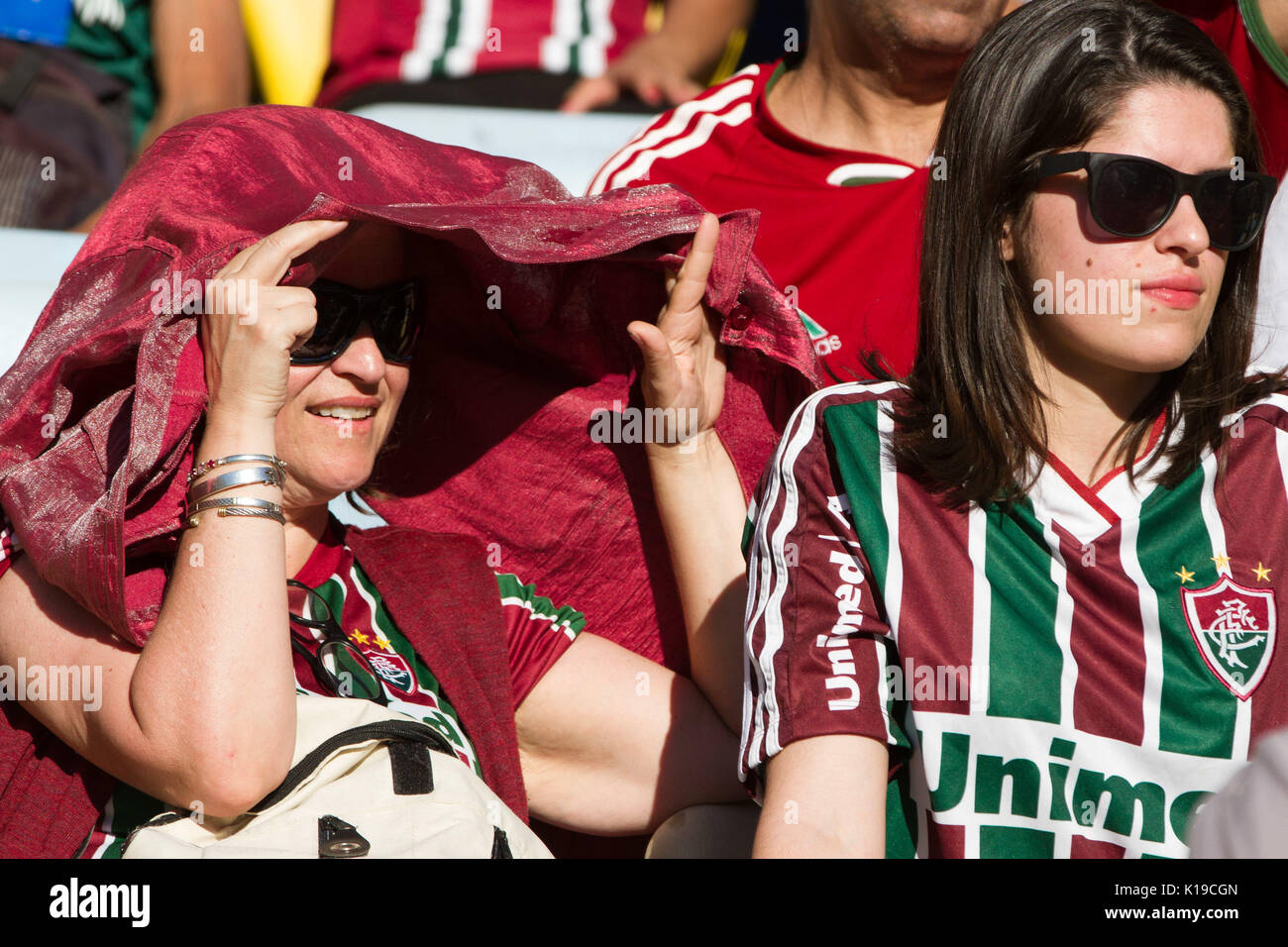 Rio De Janeiro, Brazil. 26th Aug, 2017. Fluminense fans trying to ...