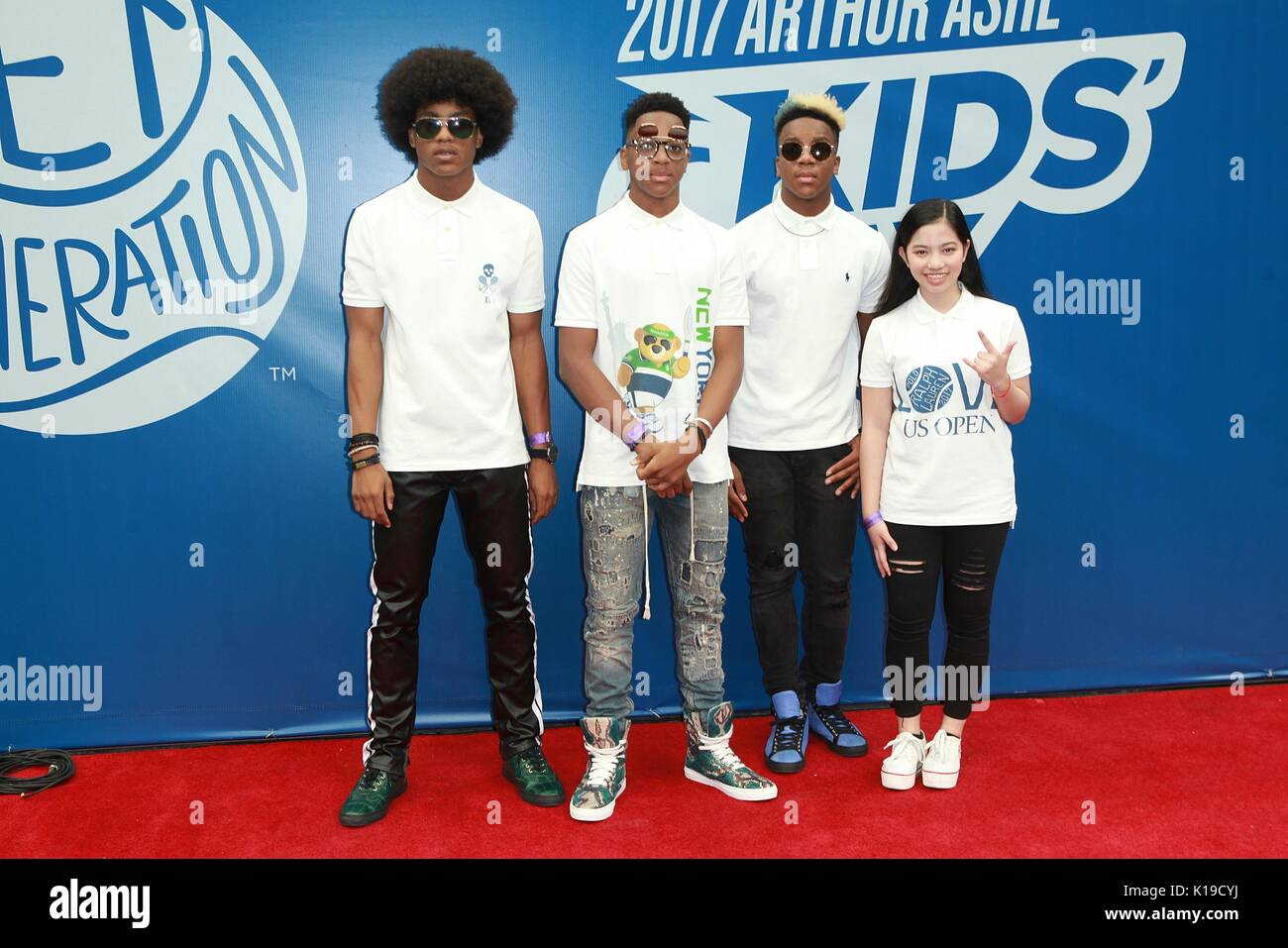 NEW YORK, NY - AUGUST 26: Khaden Harris, Kye Harris and Kavah Harris of ...