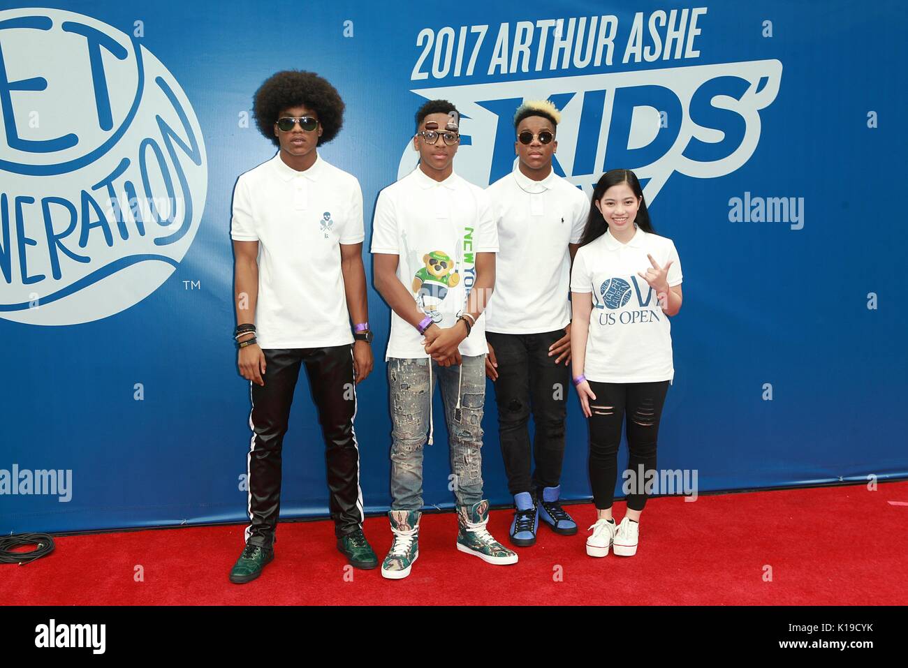 NEW YORK, NY - AUGUST 26: Khaden Harris, Kye Harris and Kavah Harris of ...