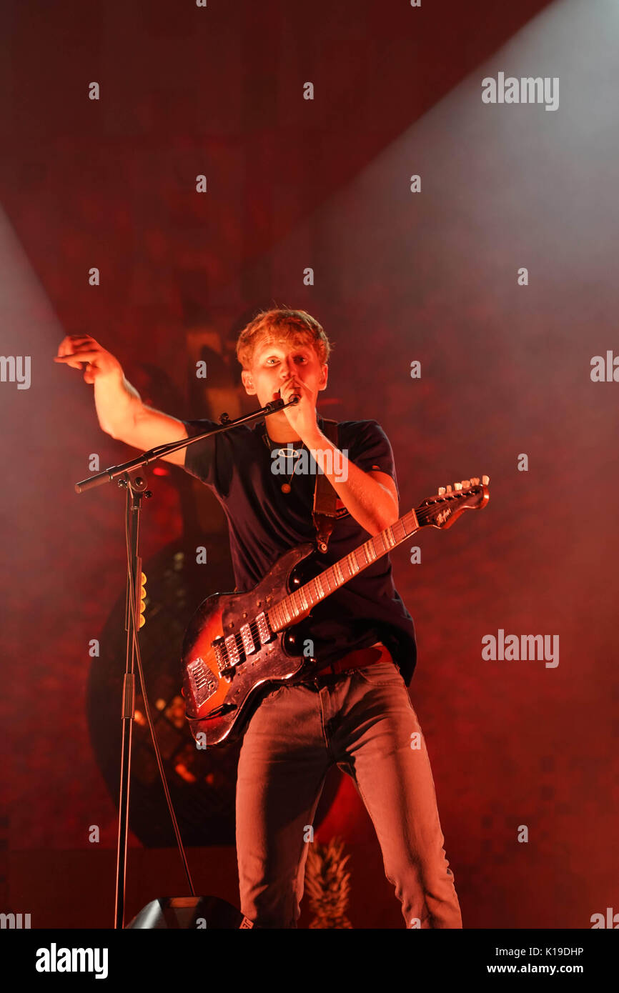 David Bayley of Glass Animals performing live on the NME/Radio 1 Stage ...