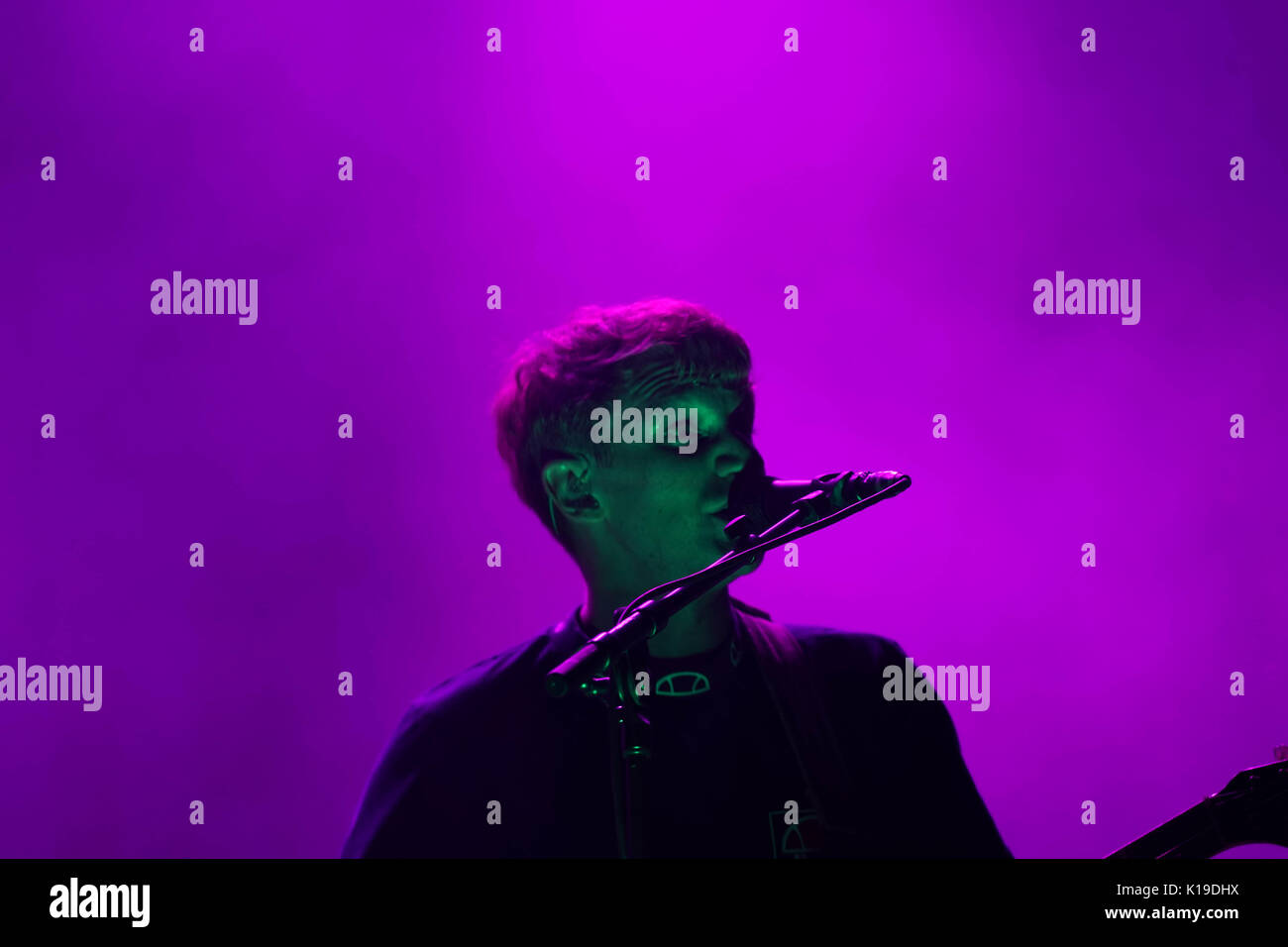 David Bayley of Glass Animals performing live on the NME/Radio 1 Stage ...