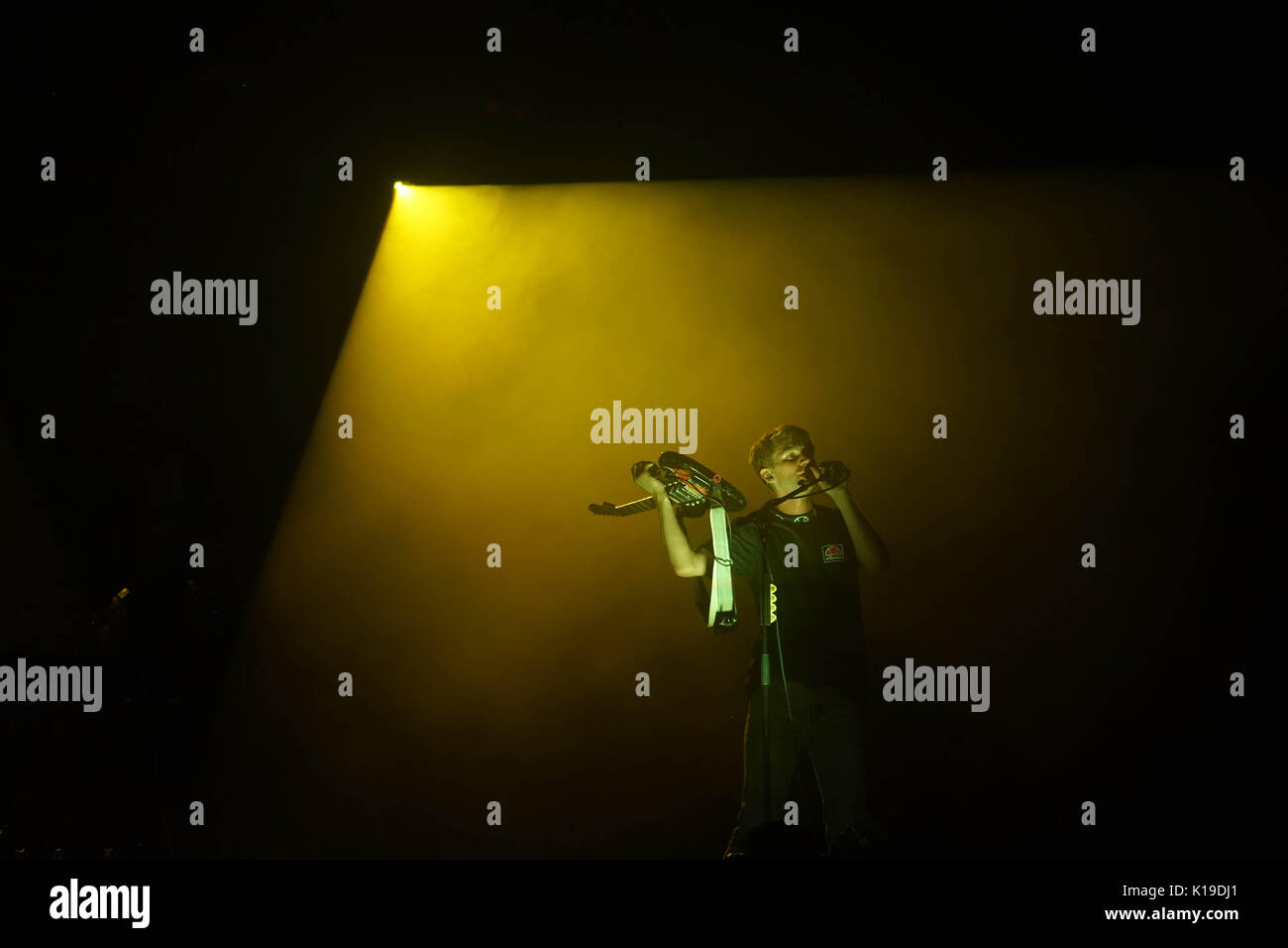 David Bayley of Glass Animals performing live on the NME/Radio 1 Stage ...