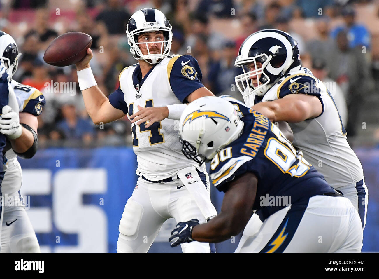 Los Angeles, USA. 26th August, 2017.Los Angeles Rams quarterback Sean ...