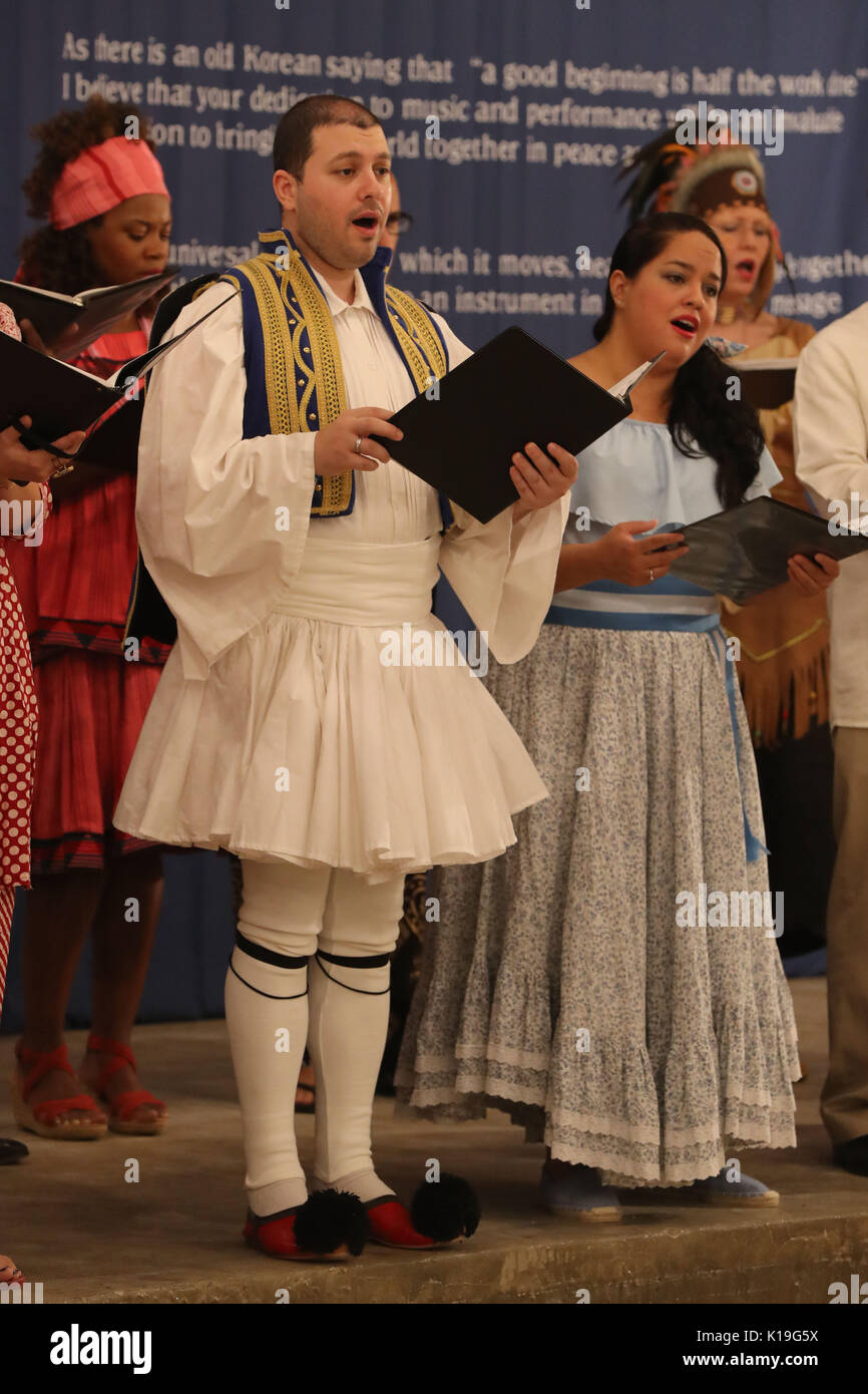 U.N. singers perform in Korea The United Nations Singers, each member ...