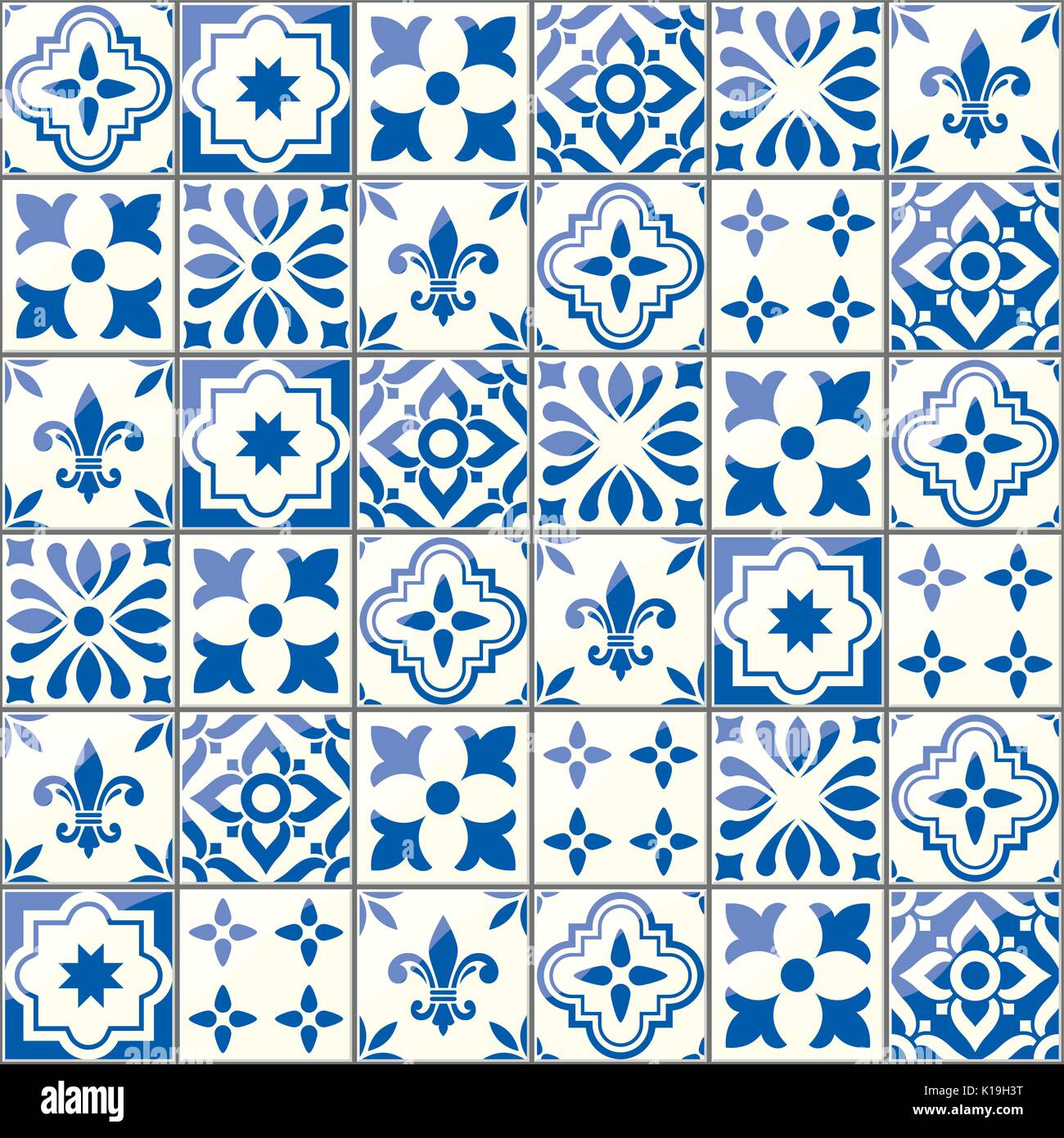 Blue tilework Stock Vector Images - Alamy