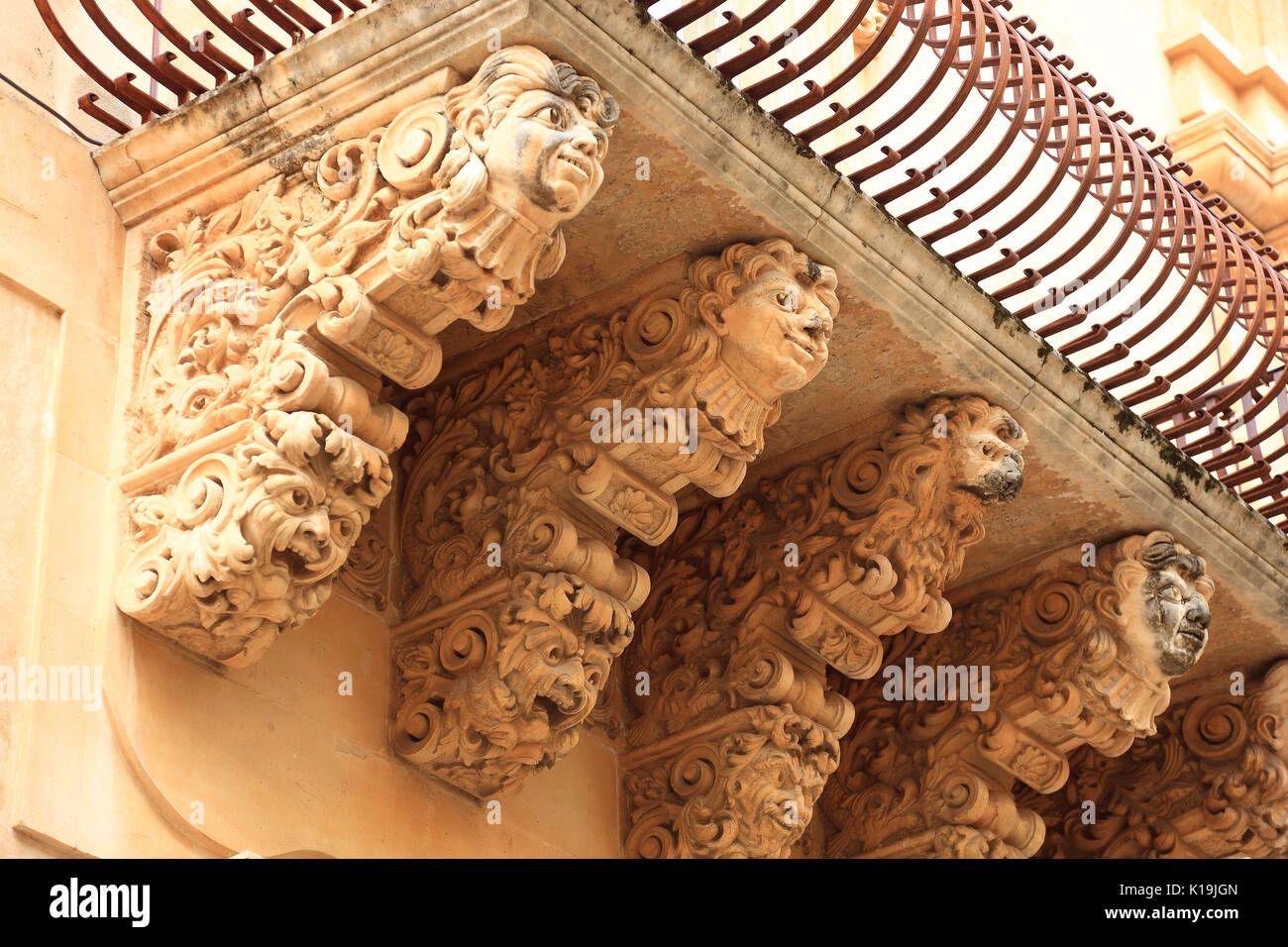 Sicily, in the old town of the late Baroque town of Noto in Val di Noto ...