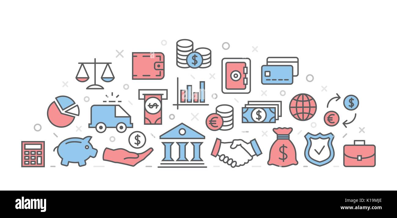 Credit banking linear icons hi-res stock photography and images - Alamy