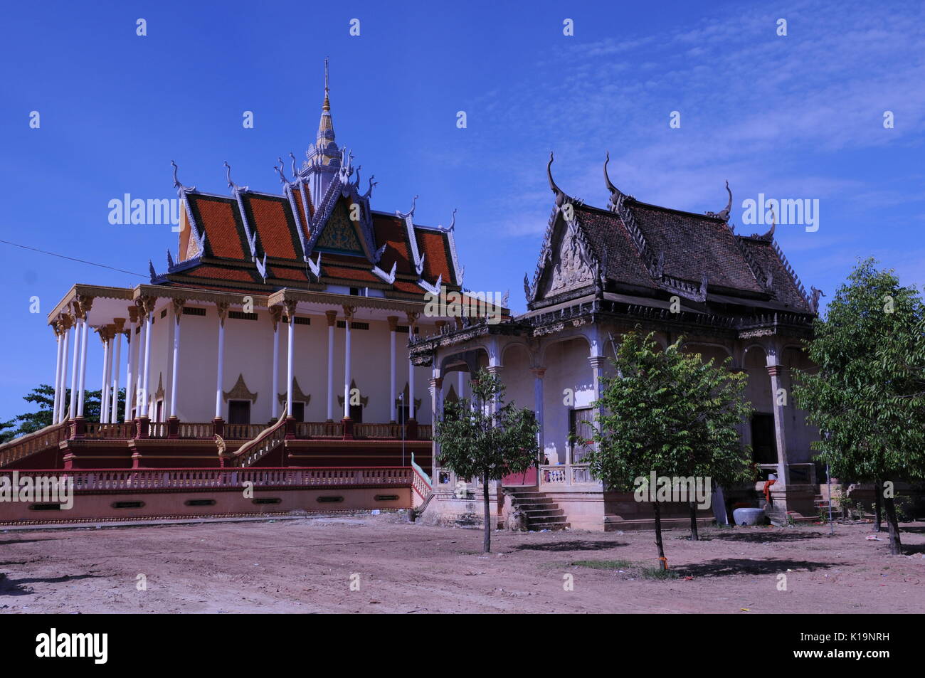 Buddhist Temples on the bank of the Tonle Sap River, Kampong Chhnang ...
