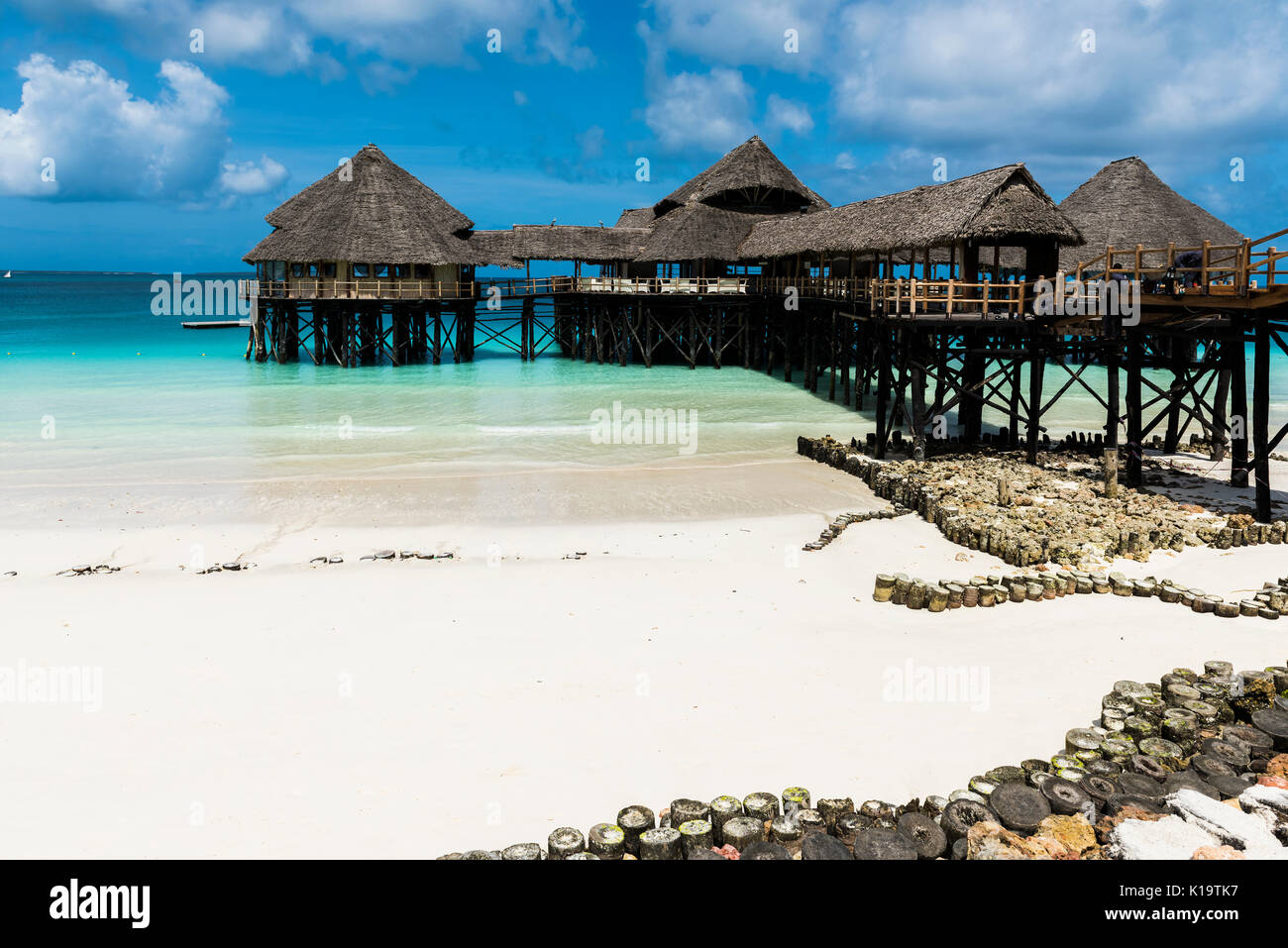Beautiful Beach by the blue waters of the Indian ocean in Zanzibar ...