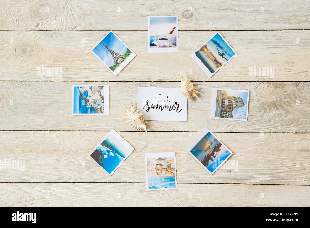 Tourism objects isolated top view no people composition Stock Photo - Alamy