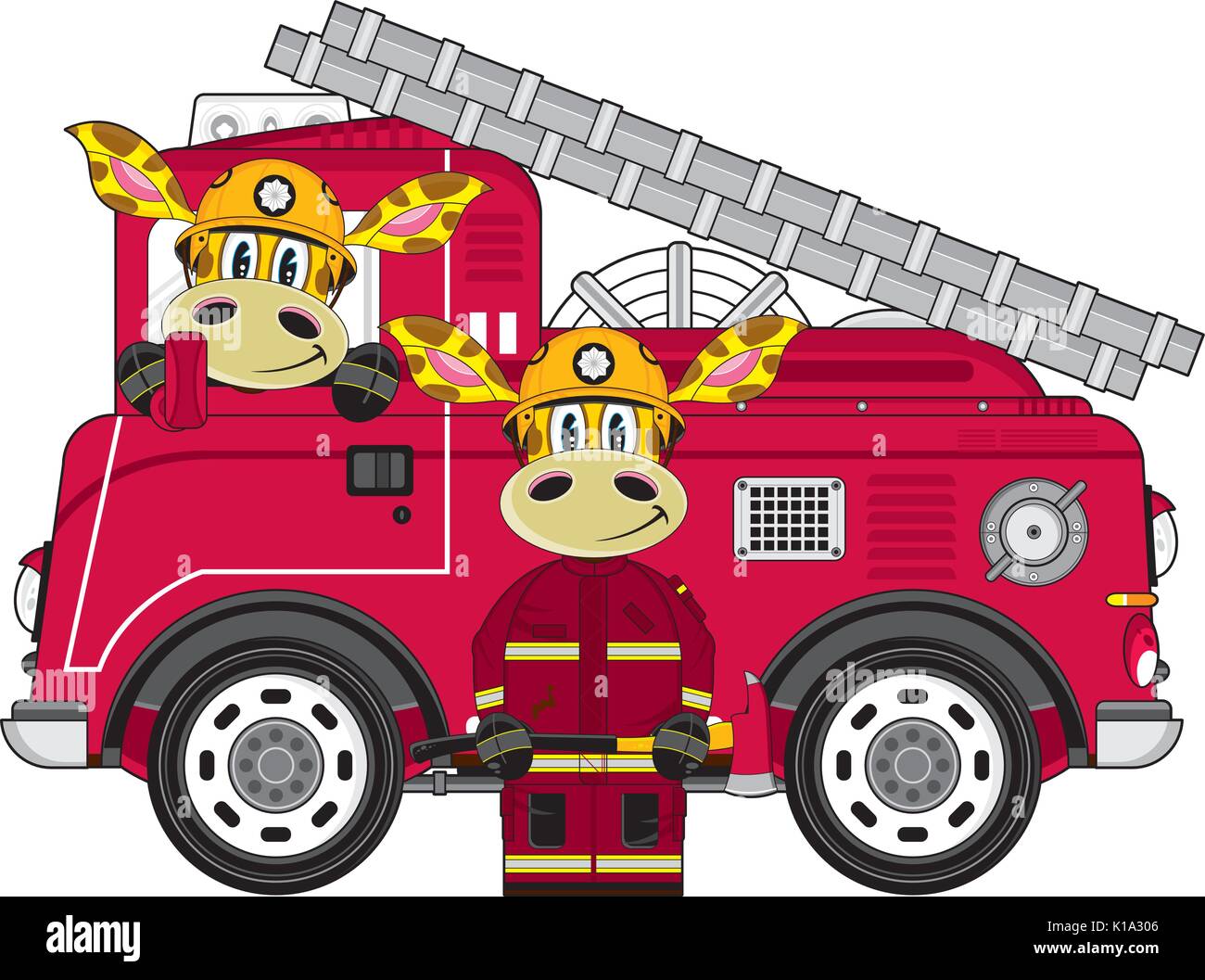 Fire engine cartoon hi-res stock photography and images - Alamy