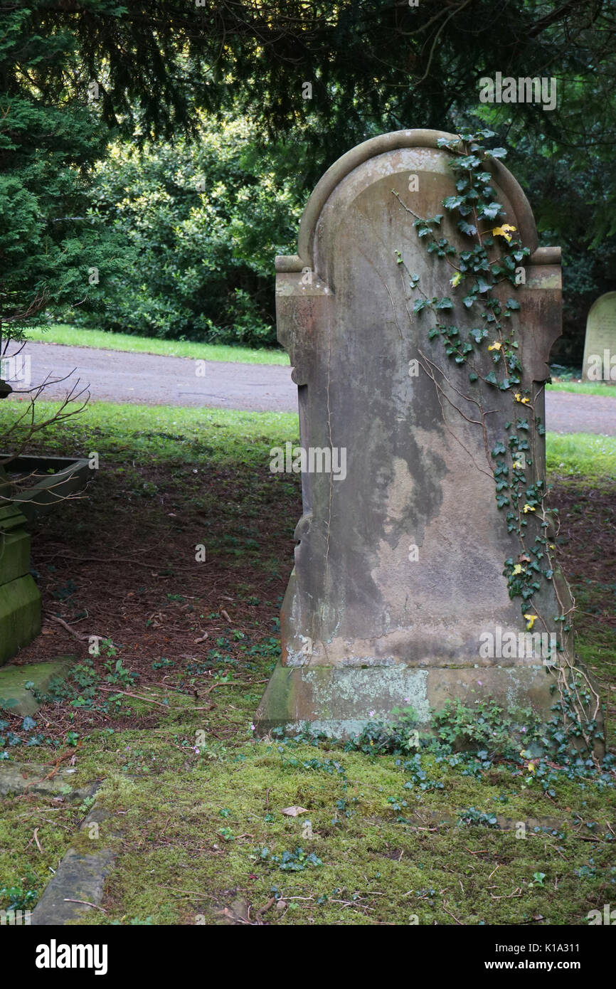 Neglected Old Weathered Victorian British Stone Gravestones, Headstones ...