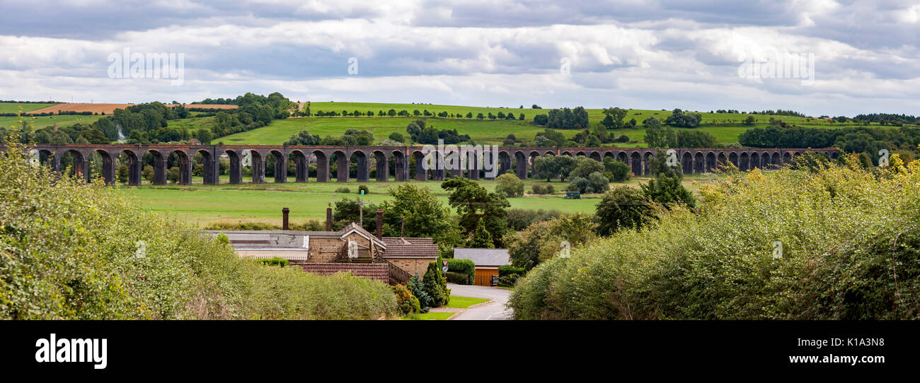Harringworth Viaduct known as the Welland Viaduct, Rutland Stock Photo ...