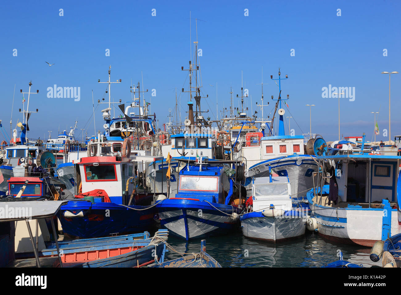 Sicily, city of Trapani, boats in the fishing port Stock Photo - Alamy