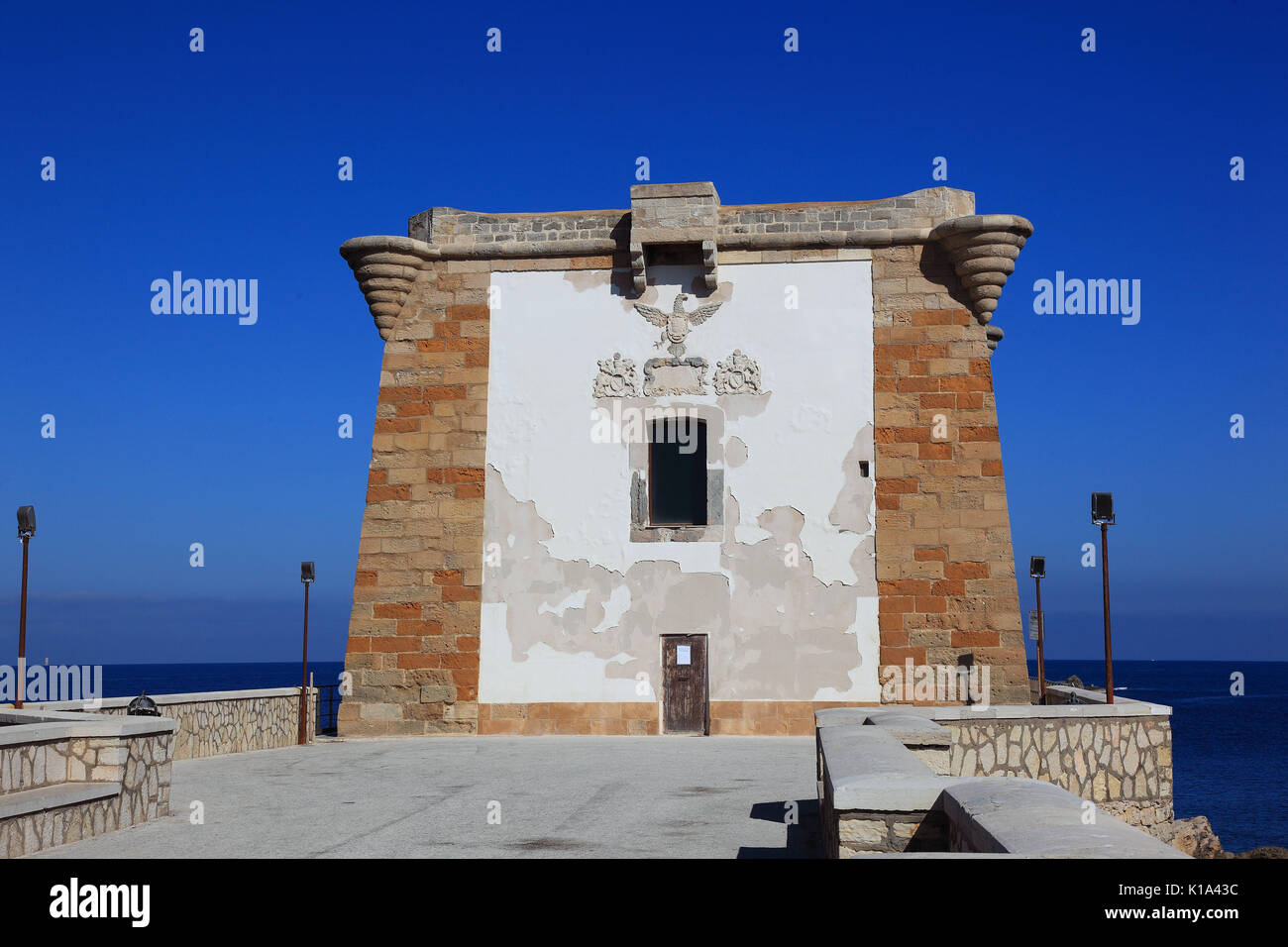 Sicily, town of Trapani, the Torre di Ligny, Ligny Tower is part of the ...