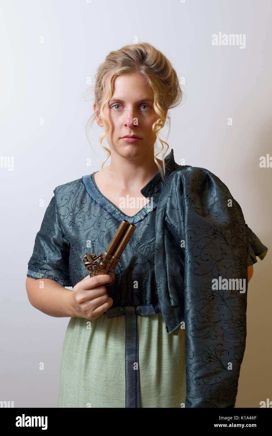 Regency dress woman hi-res stock photography and images - Alamy