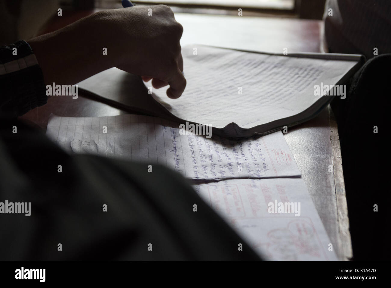 School children in the rural town of Dhulikhel enjoying a lesson from ...