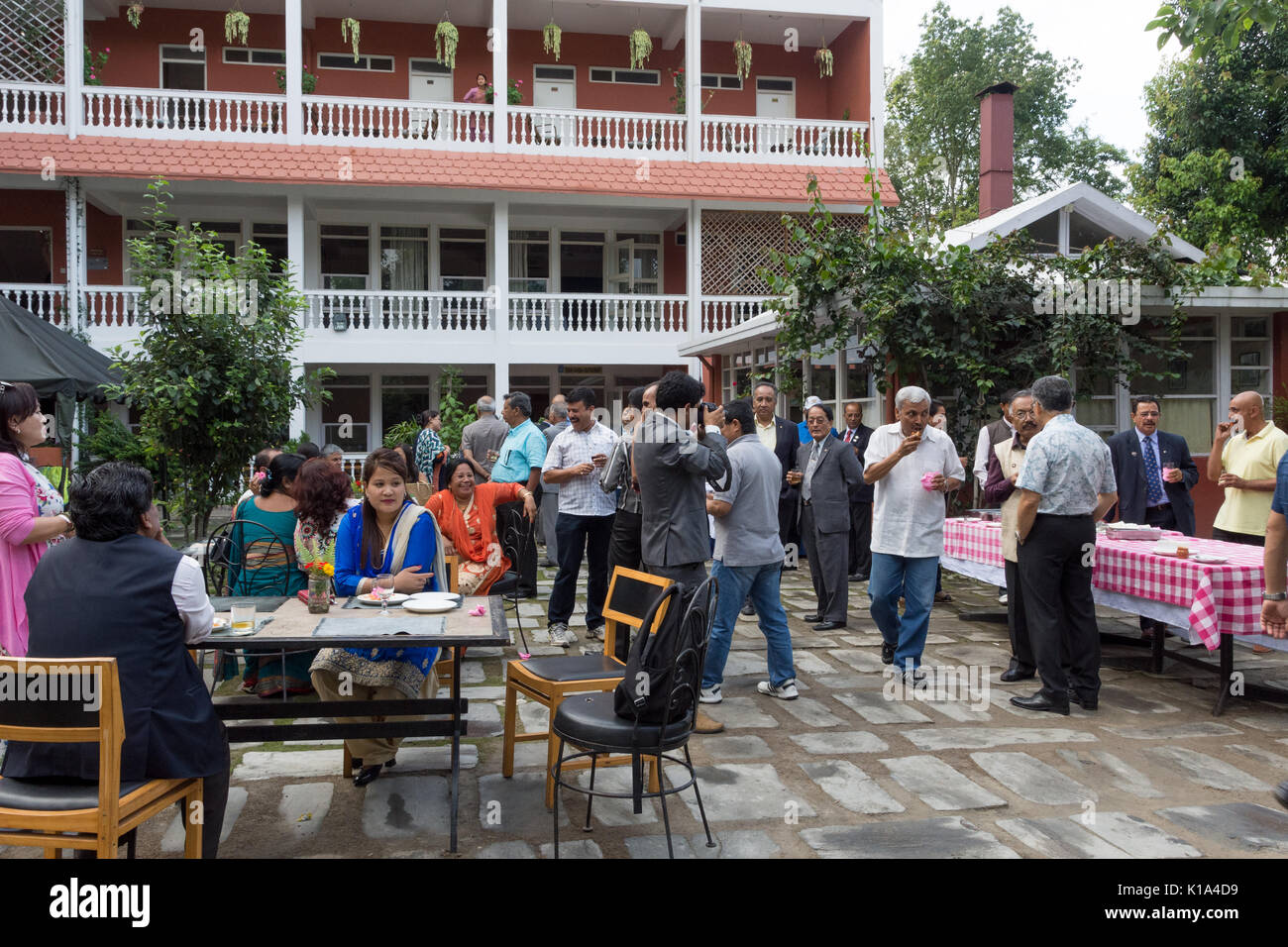 School children in the rural town of Dhulikhel enjoying a lesson from ...