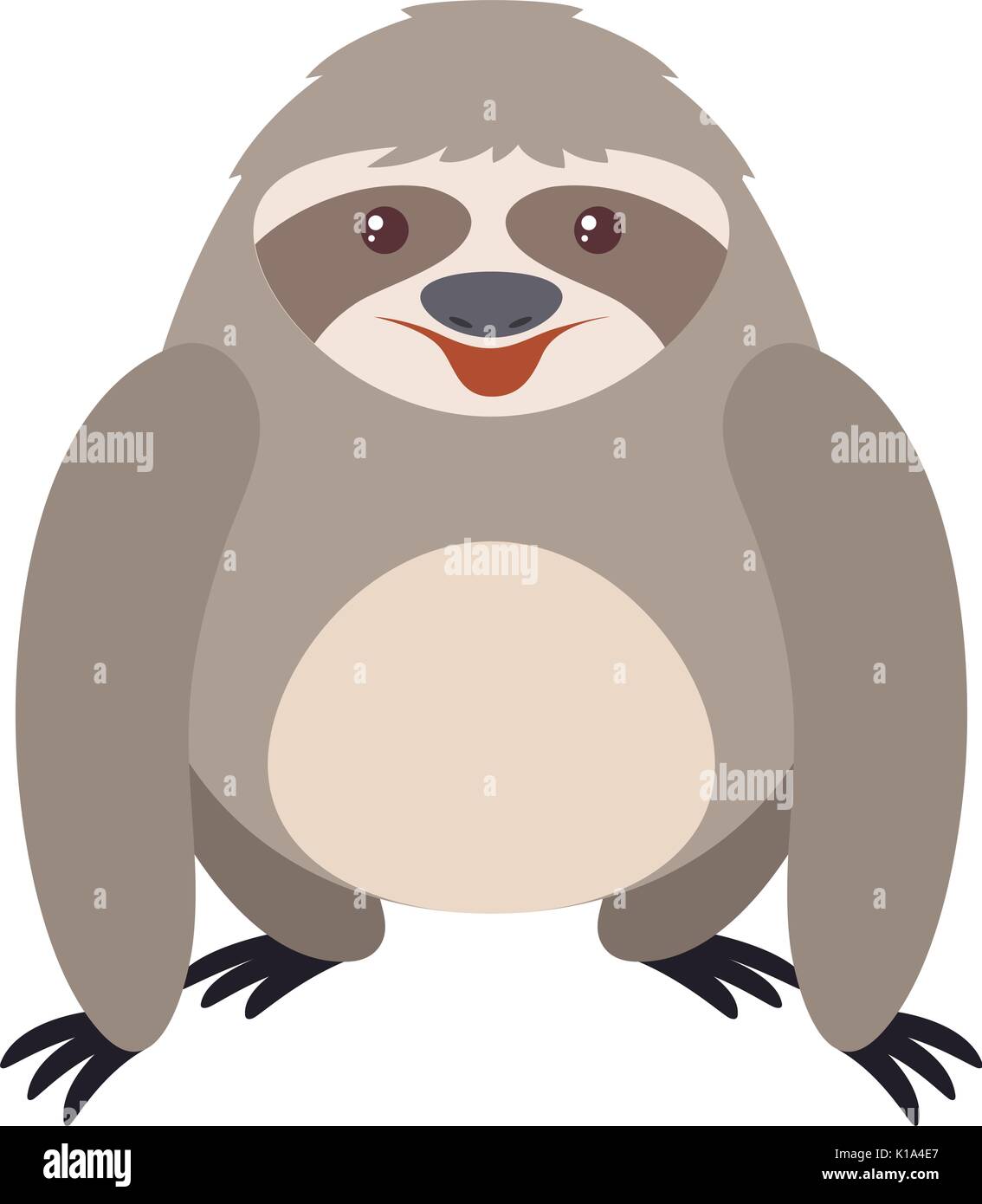 Gray sloth with happy face illustration Stock Vector Image & Art - Alamy