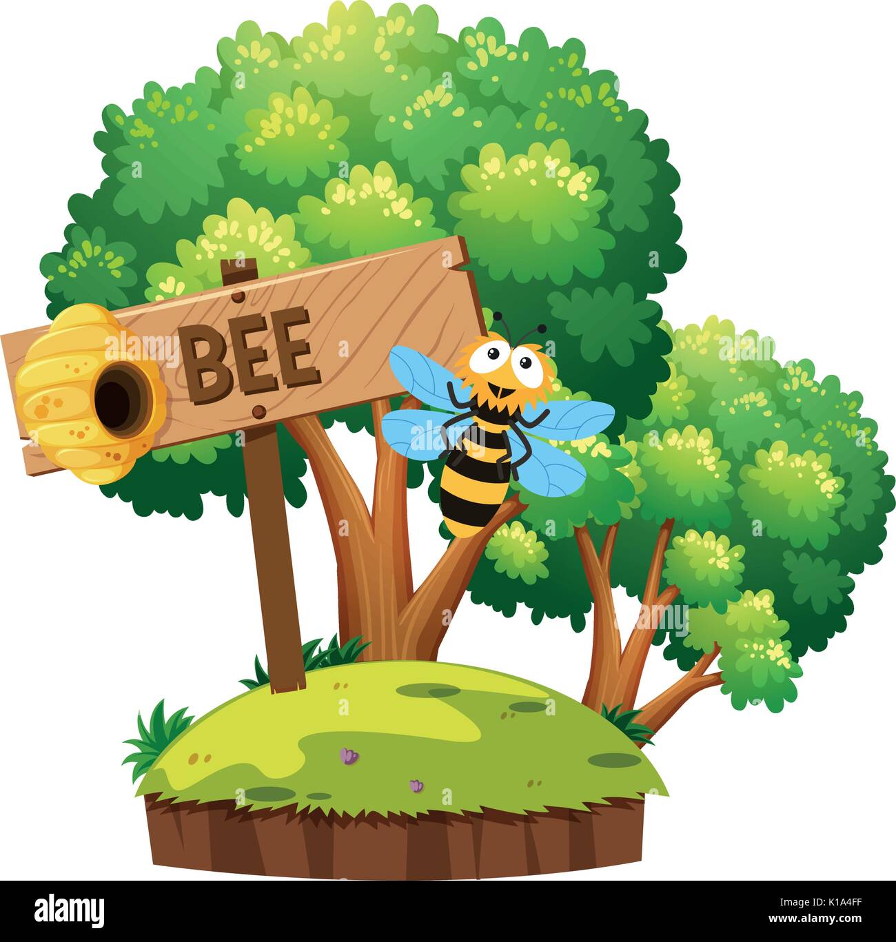 Bee flying path vector Stock Vector Images - Alamy